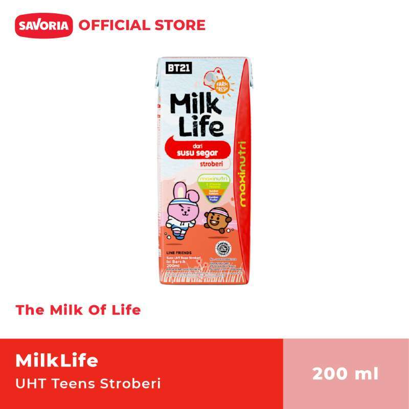 Jual MilkLife Stroberi UHT Teens Tetra Slim Leaf 200 mL di Seller ...
