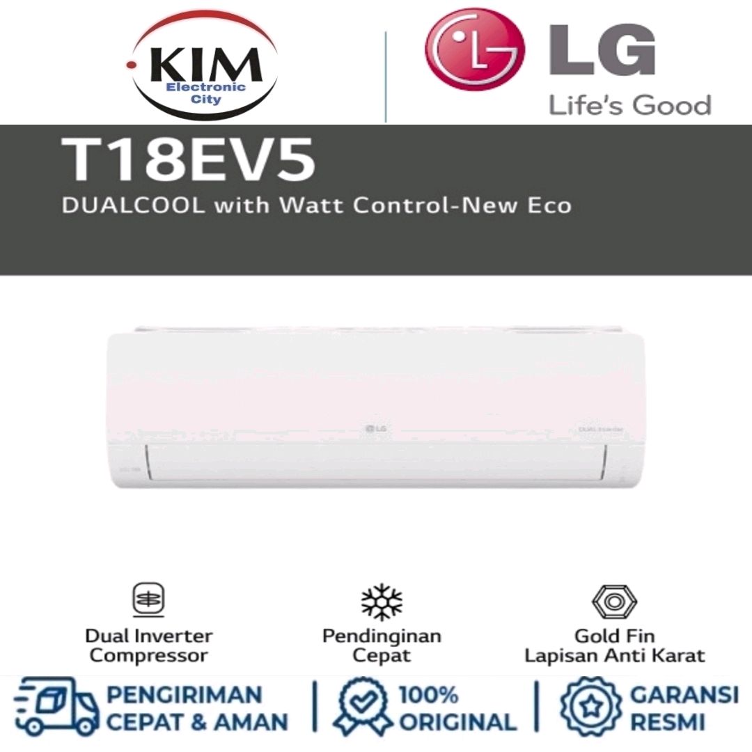 Jual AC LG 2 PK T18EV5 2 PK GOLDFIN DUAL INVERTER DUAL COOL R32 [GARANSI RESMI] - PAKET ...