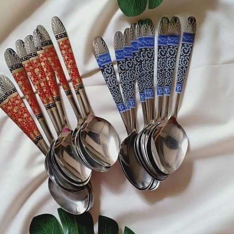 Jual Sendok Makan Motif Batik 1Lusin isi 12pcs di Seller BEKASI ...