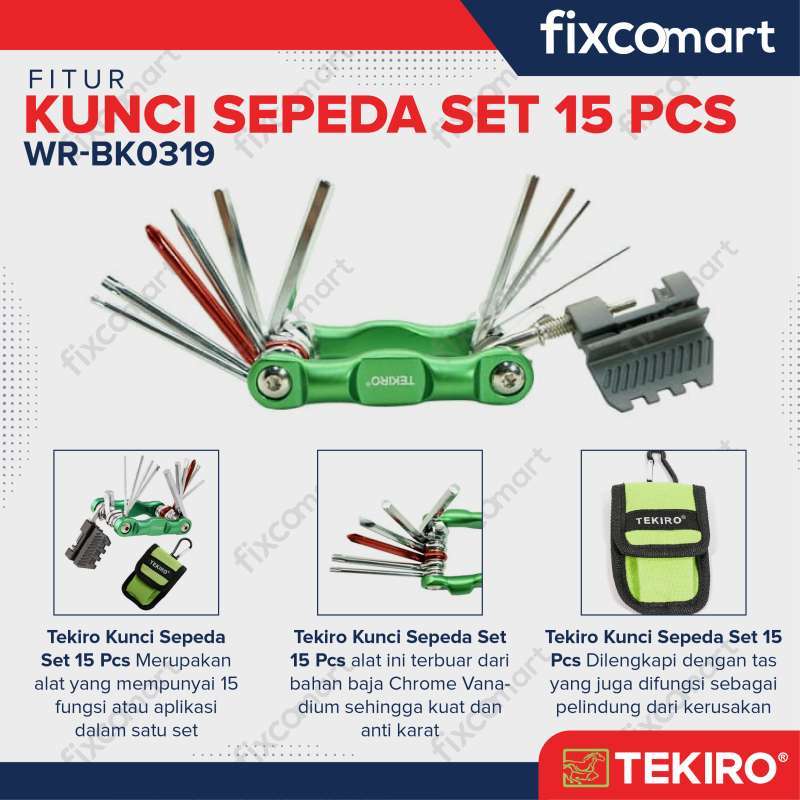Jual Tekiro Kunci Sepeda Lipat Set 15 Pcs - Bike Tool Kit di Seller ...