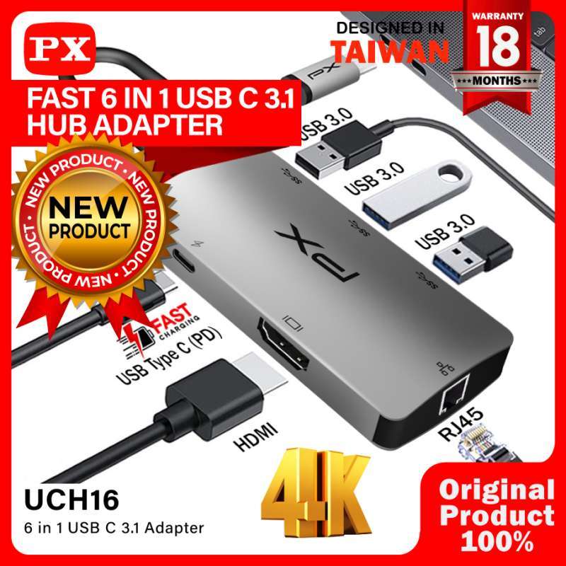 Promo Hub Converter Usb Type C Laptop MacBook To Hdmi Adapter 6in1 Px ...