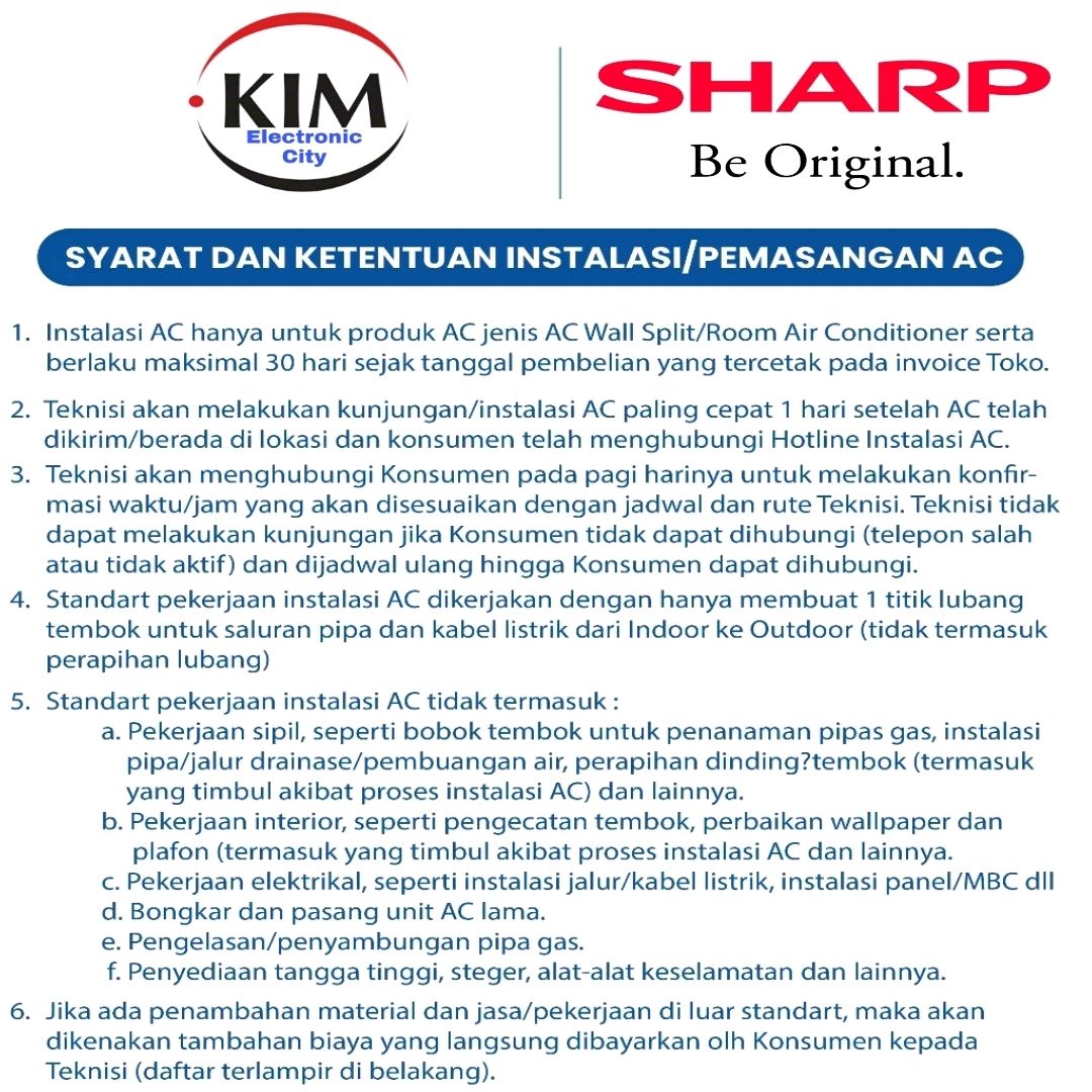Jual AC SHARP 2 PK AH-A18ZCY 2 PK TURBO COOLING R32 [GARANSI RESMI] di ...