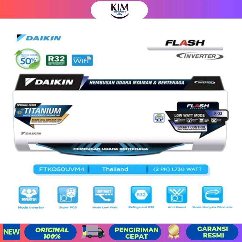 Jual Ac Daikin 2 Pk Ftkq50uvm 2 Pk R32 Inverter Thailand R32 [indoor ...