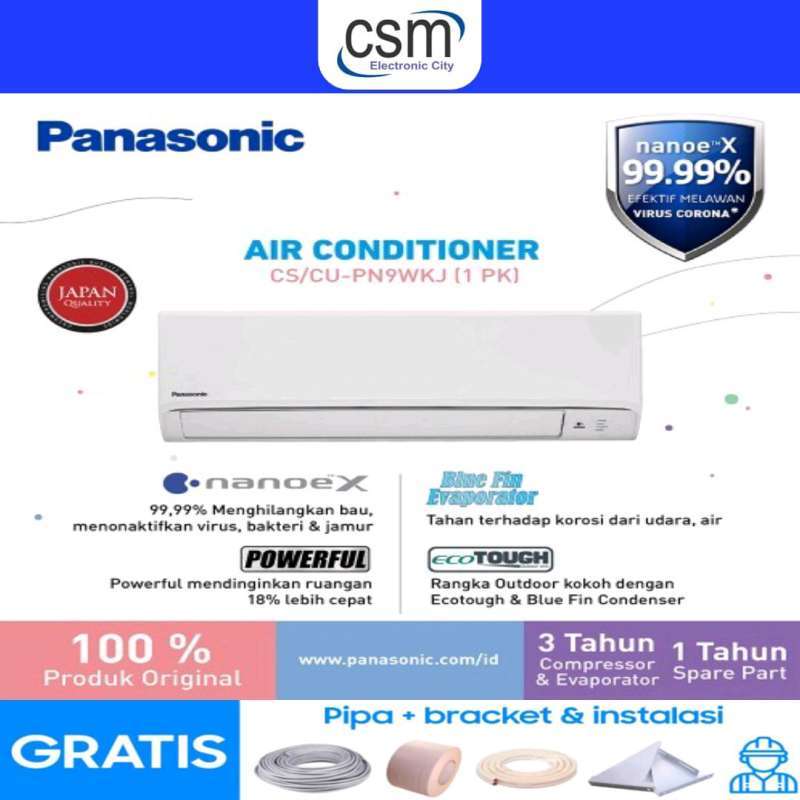 Jual AC PANASONIC PN-9WKJ 1 PK R32 [FREE INSTALASI+MATERIAL] GARANSI ...