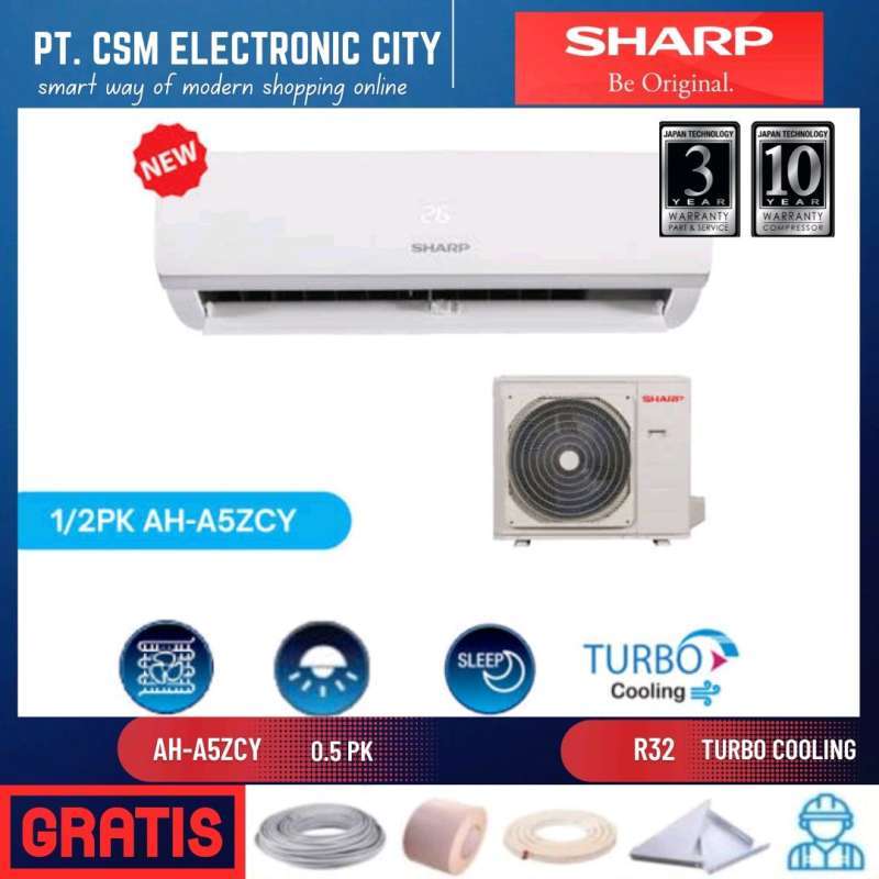 Jual Ac Sharp 0.5 Pk Ah-a5zcy 0.5 Pk Standard Turbo Cooling R32 ...