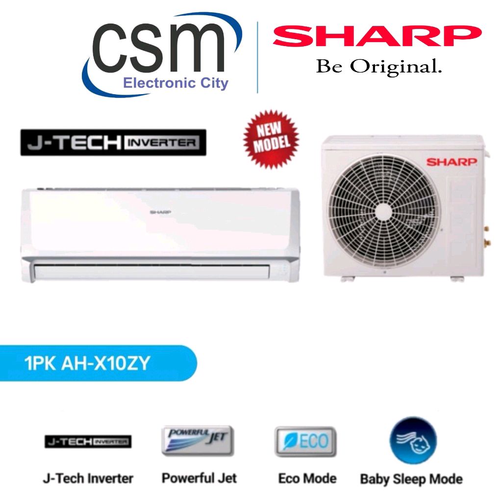 Jual AC SHARP 1 PK AH-X10ZY 1 PK INVERTER THAILAND R32 [INDOOR+OUTDOOR ...