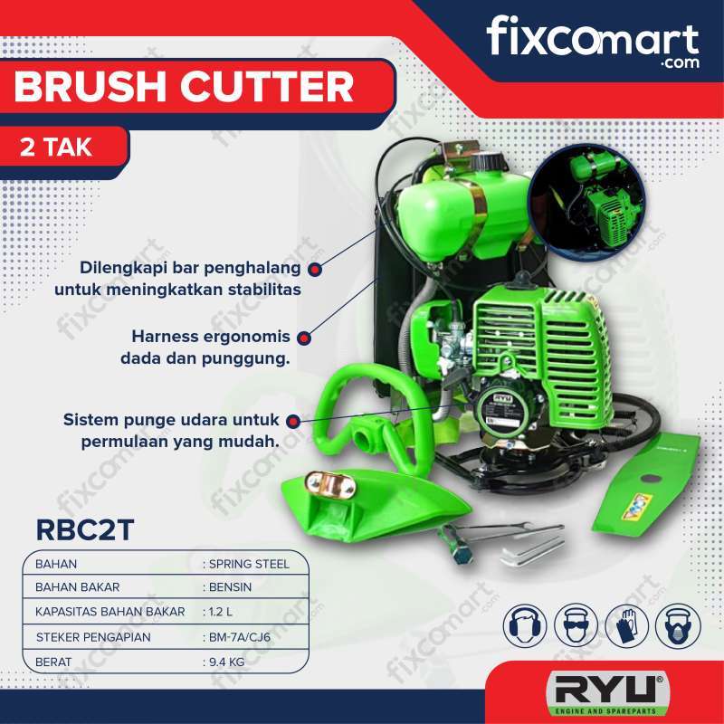 Promo Ryu Brush Cutter / Mesin Pemotong / Potong Rumput Gendong 2 Tak ...