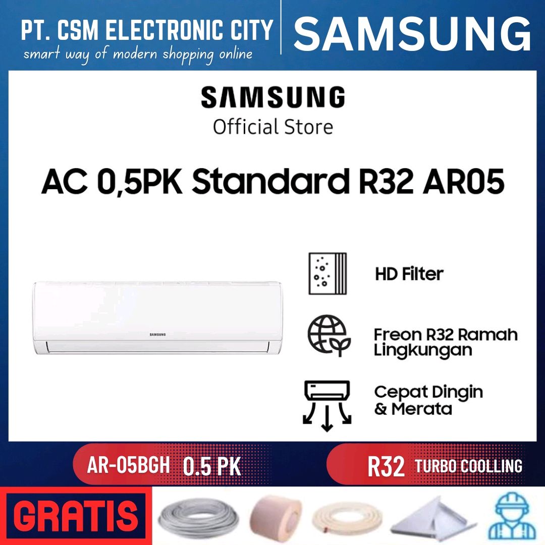 Jual AC SAMSUNG 0.5 PK AR-05BGHQASINSE 0.5 PK TURBO COOLING R32 [GARANSI RESMI] di Seller CSM ...