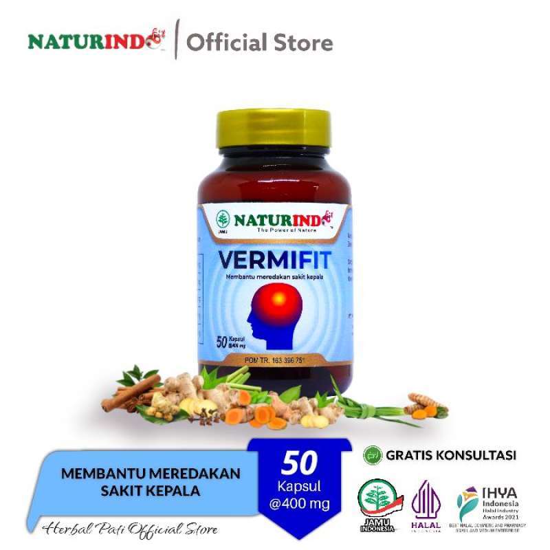 Jual Obat Vertigo Herbal Sakit Kepala Pusing Migrain Vermifit Naturindo ...