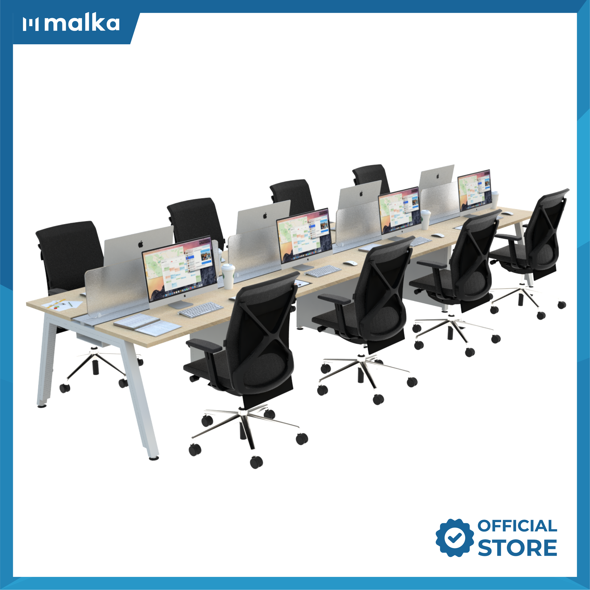 Jual Meja Konfigurasi 8 orang FIRM SATTU Workstation Meja Kantor Meja ...