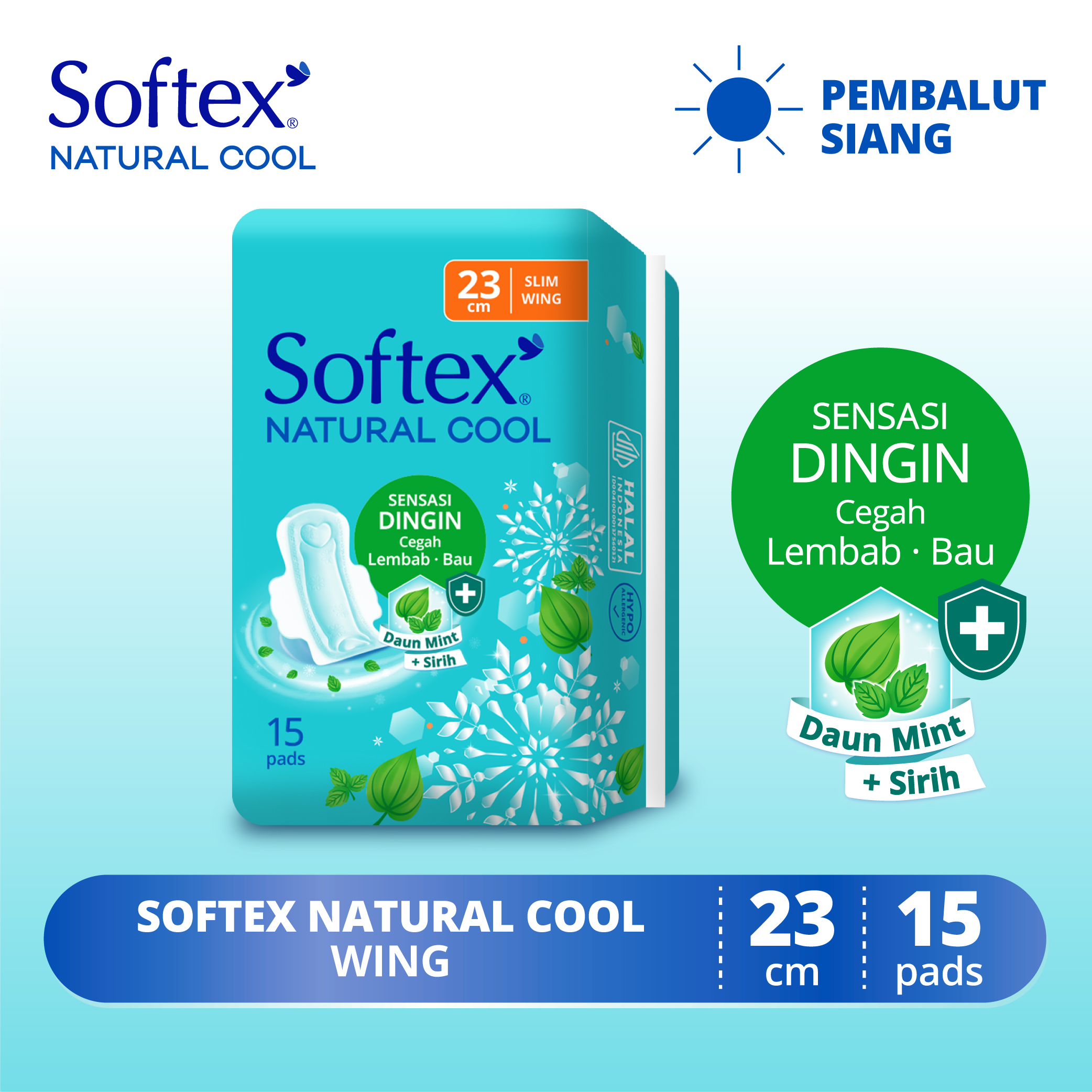Promo Softex Natural Cool Super Slim 23cm 15s - Pembalut Cool Diskon 9% Di Seller Bliblimart ...