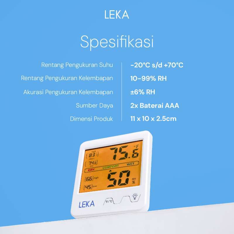 Promo LEKA Hm6010 Humidity Meter - Hygrometer Thermometer Ukur Lembab Ruangan - 2 Unit Hm6010 ...