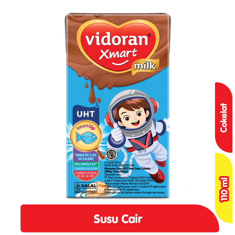 Jual Vidoran Xmart Kids Susu Uht Cokelat Kotak 110 Ml Di Seller ...