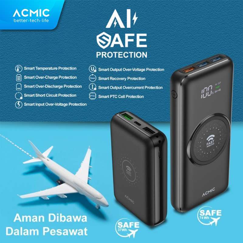 Jual Acmic W20pro Fast Wireless Aicharge Powerbank Qc4 + Pd + Vooc Di Seller Acmic Official ...
