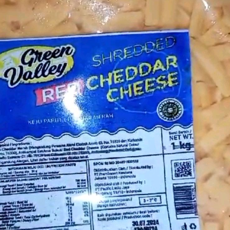 Promo Green Valley Shredded Cheddar cheese Red 1kg Diskon 18% di Seller ...