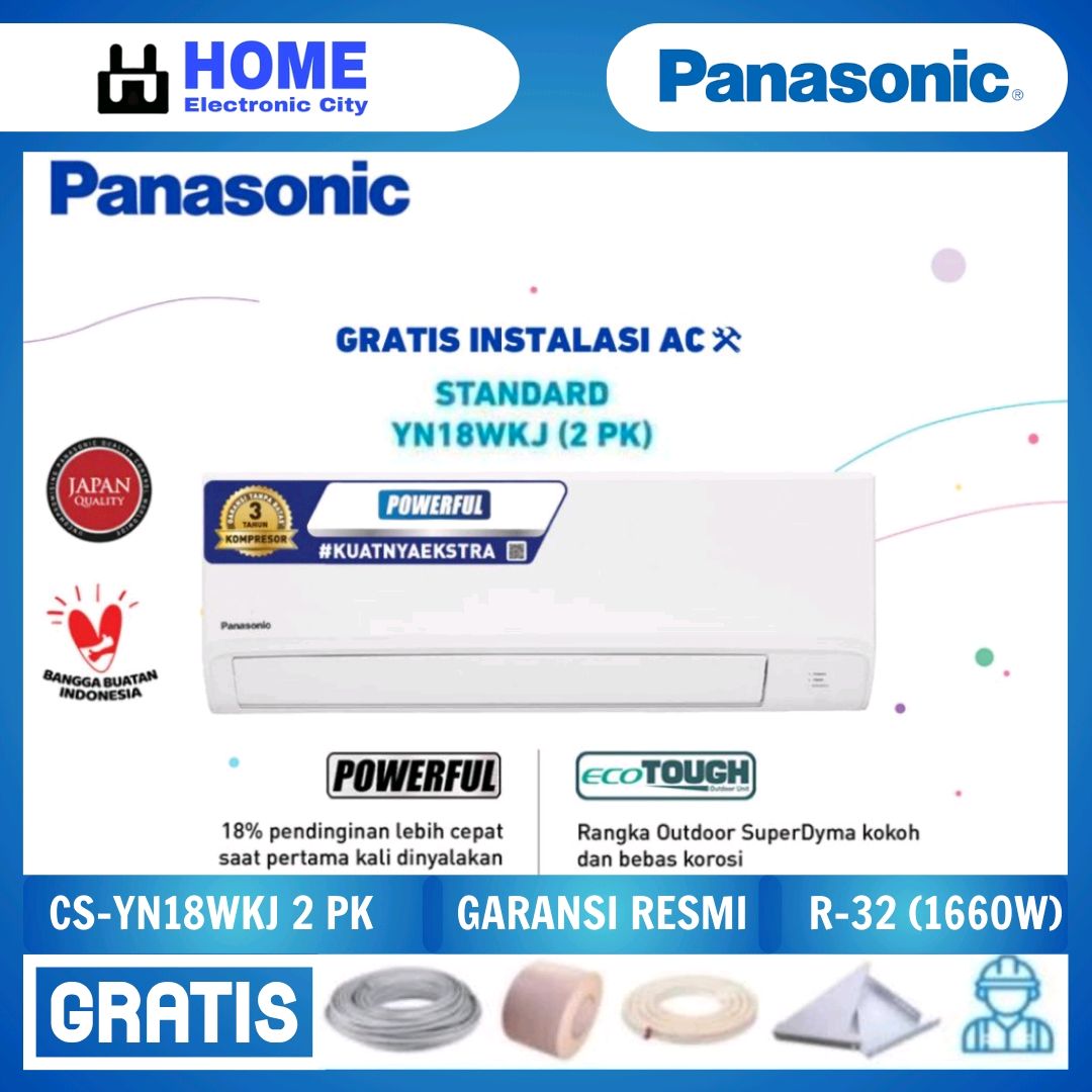 Jual Ac Panasonic Cs/cu-yn18wkj [2 Pk] Turbo Cooling R32 [garansi Resmi] Di Seller Home ...