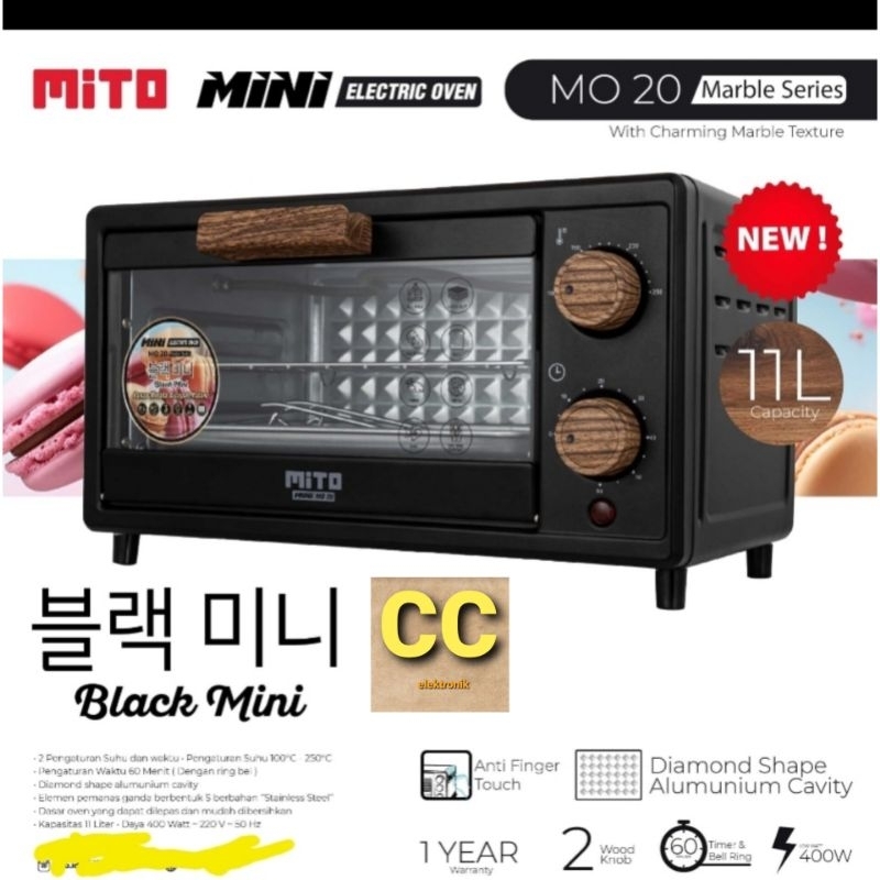 Jual Mito Electric Oven Mo 20 Oven Listrik Mini Mo20 / Mo20 Kapasitas 11 Lt - Hitam Marble Di ...