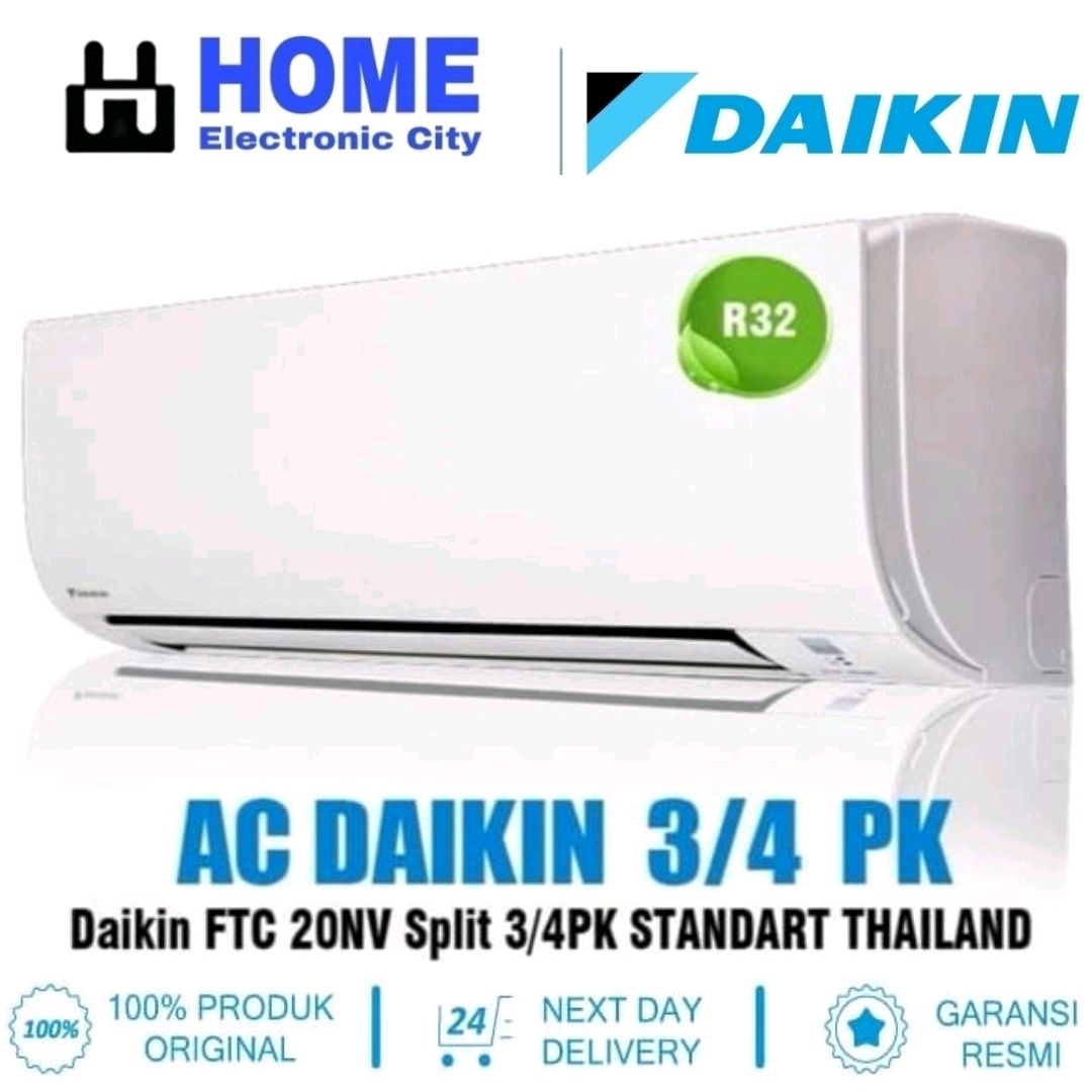 Jual AC DAIKIN THAILAND 0.75PK FTC-20NV14 STANDARD 3/4 PK TURBO COOLING ...