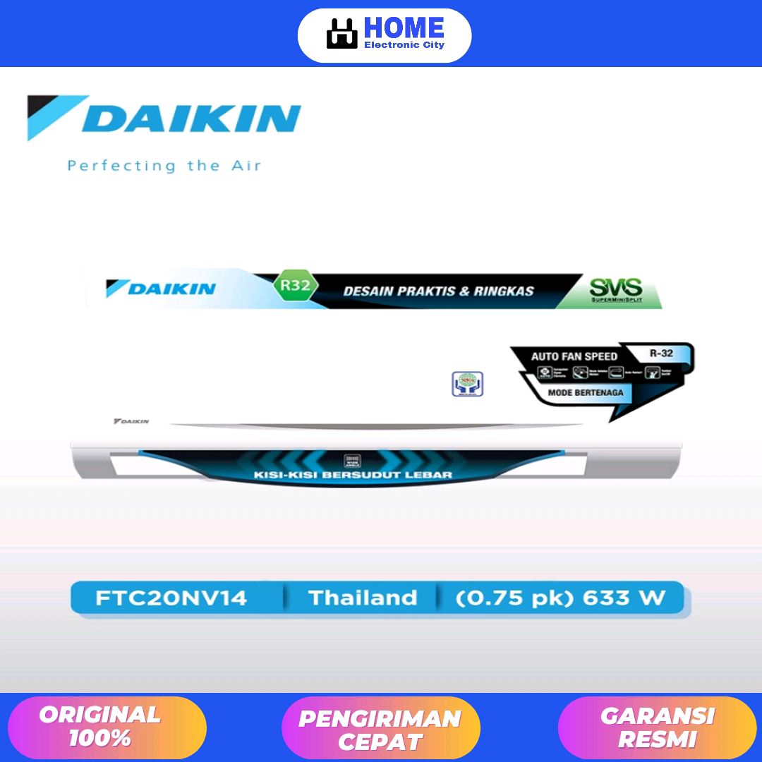 Jual DAIKIN AC FTC-20NV14 3/4 PK R32 THAILAND [INDOOR + OUTDOOR UNIT ...