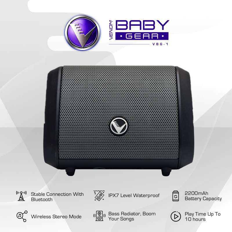 Promo Venom Baby Gear Vbg-1 Speaker Bluetooth - Abu-abu Diskon 29% Di ...