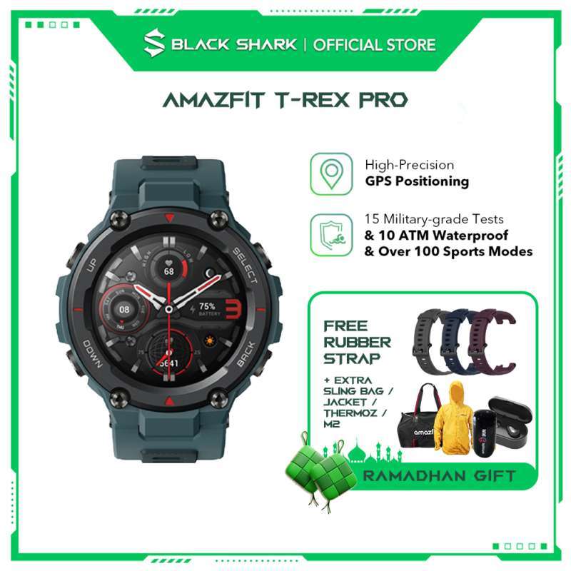 Promo [free Tws] Amazfit T-rex Pro Rugged Outdoor Smartwatch Spo2 15 ...