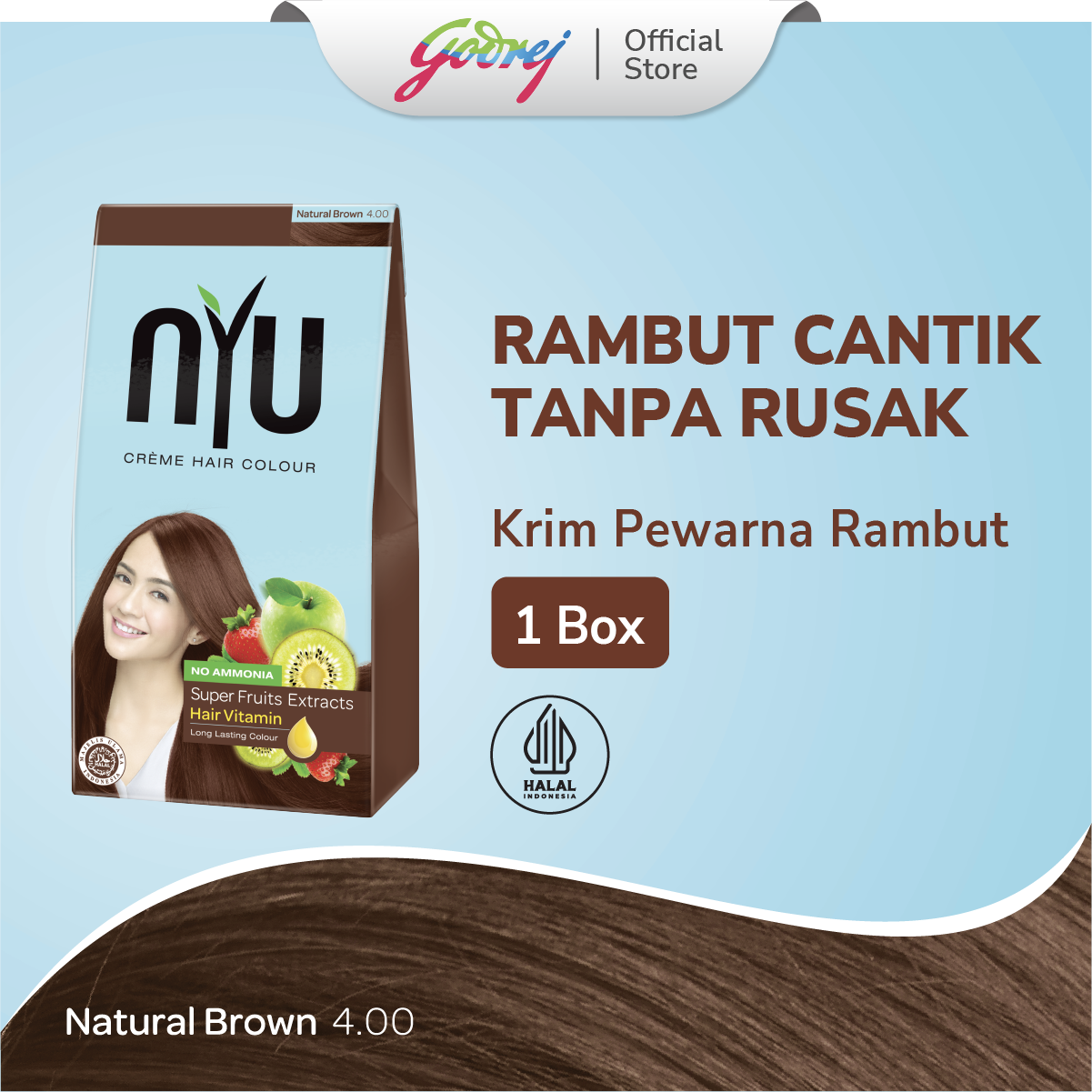 Promo Nyu Creme Hair Colour Pewarna Rambut Natural Brown Diskon 11% Di ...