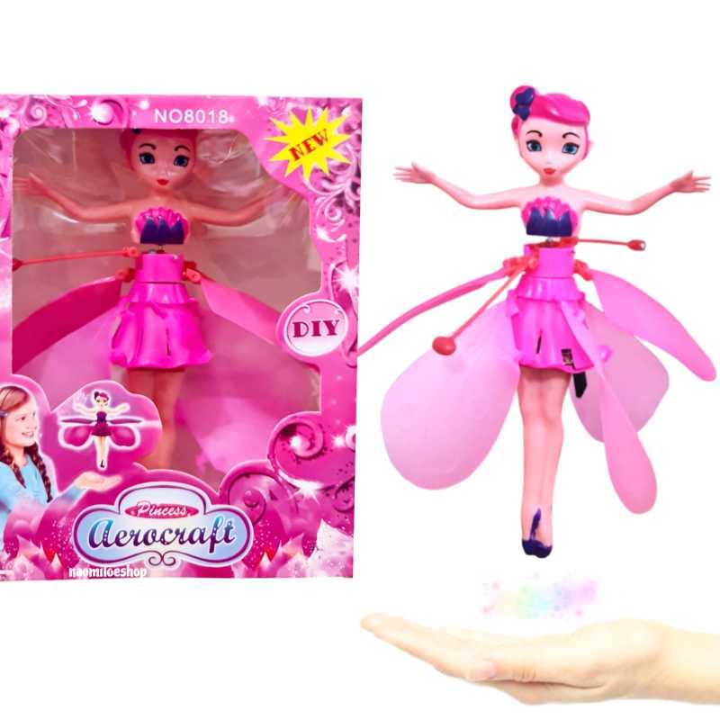 Promo Peri Terbang Mainan Barbie Terbang Sensor Tangan Boneka Terbang ...