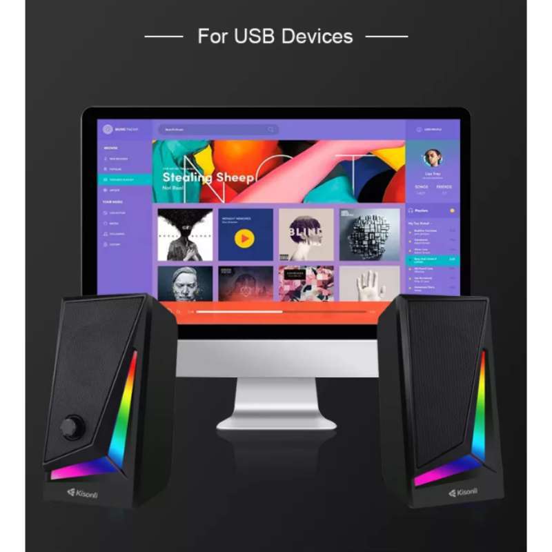 Promo Kisonli Gaming Speaker Komputer / Laptop X1 Led Rgb Light And ...