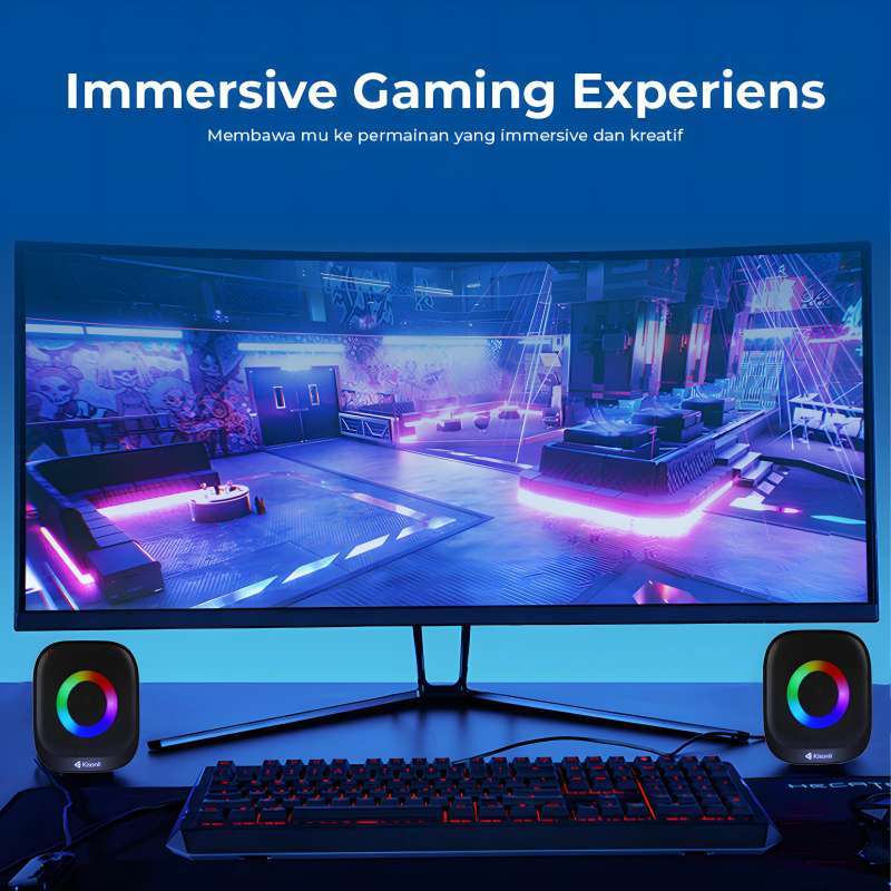Promo Kisonli Speaker Gaming Mini Komputer / Laptop X3 Led Rgb Light ...