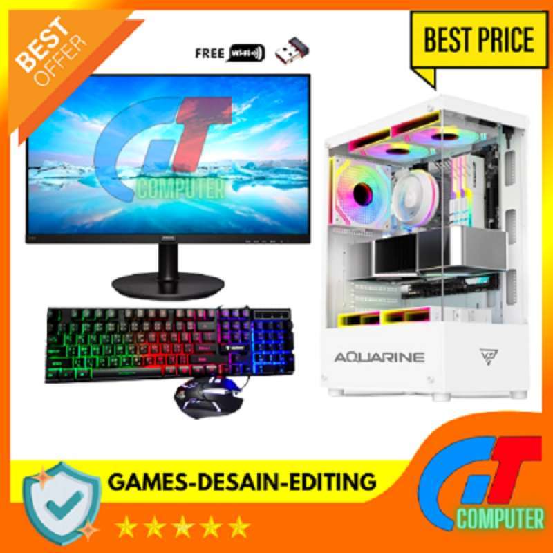 Jual PC Gaming Fullset AMD Ryzen 3 3200G SSD 128GB Lengkap LED 24 inc ...