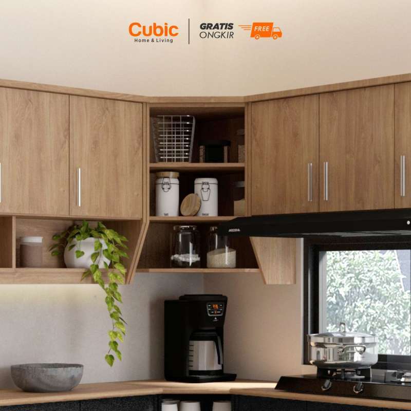 Promo Cubic Kitchen Set Sudut Minimalis / Rak Atas Lemari Dapur / Elena ...