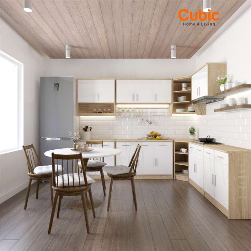 Promo Cubic Kitchen Set Sudut Minimalis / Rak Atas Lemari Dapur / Elena ...