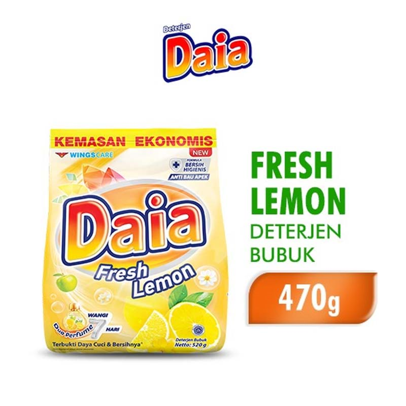 Promo Daia Lemon Powder Detergen 470 G Diskon 20% Di Seller Wings ...
