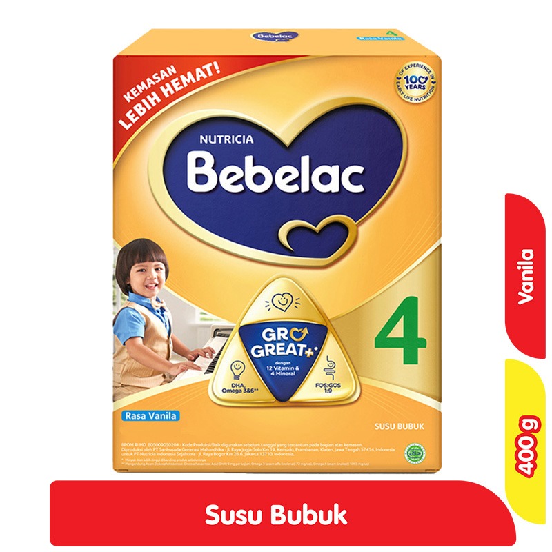 Jual Bebelac 4 GroGreat+ Susu Bubuk Pertumbuhan Anak Vanila 400 g di Seller Alfamart Click ...