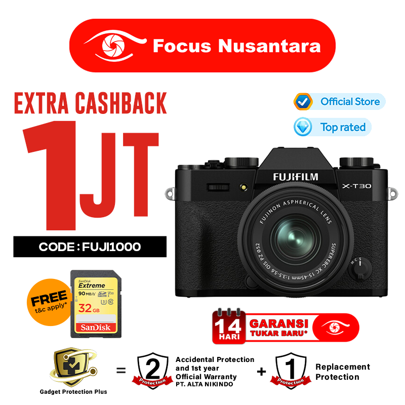 Jual Focus Nusantara - Fujifilm Xt30 Kit 15-45mm Mark Ii Fuji X-t30 Ii Kit 15-45 Mm Garansi ...