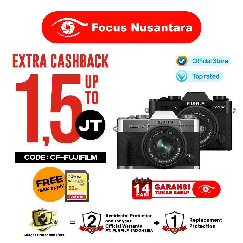 Jual FOCUS NUSANTARA - FUJIFILM XT30 KIT 15-45mm MARK II Fuji X-T30 II Kit 15-45 mm GARANSI ...