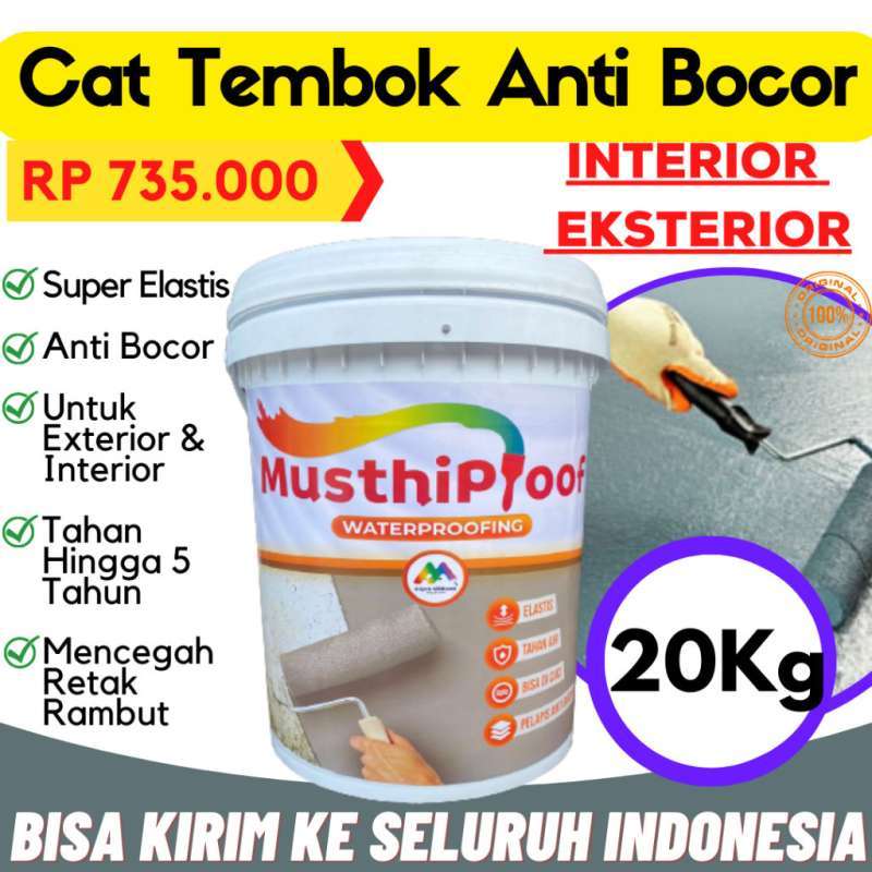 Jual Musthi Paint Cat Tembok Waterproff Anti Bocor 20kg Full Interior ...