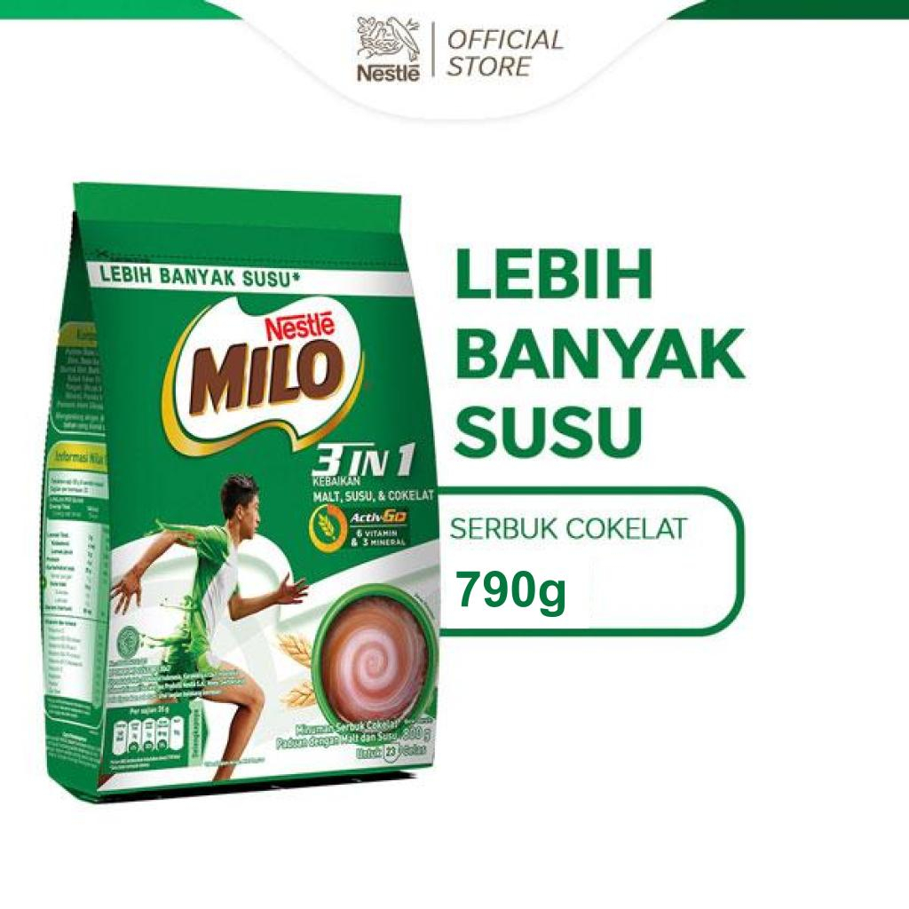Promo MILO 3in1 ACTIV-GO Susu Coklat Pouch [790 g] Diskon 12% di Seller ...