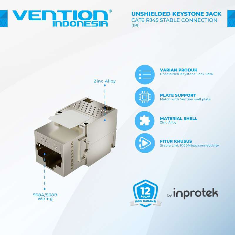 Jual Vention Konektor Rj45 Cat 5e/6 Modular Di Seller Vention Indonesia ...