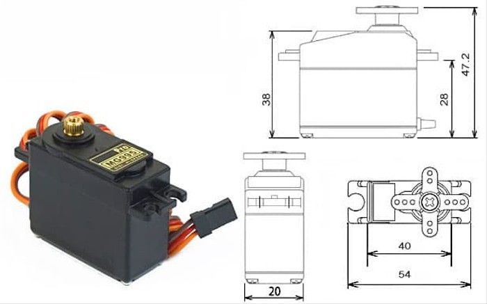Jual Motor Servo Mg995 Full Metal Gear 10kg Mg 995 Tower Pro High ...