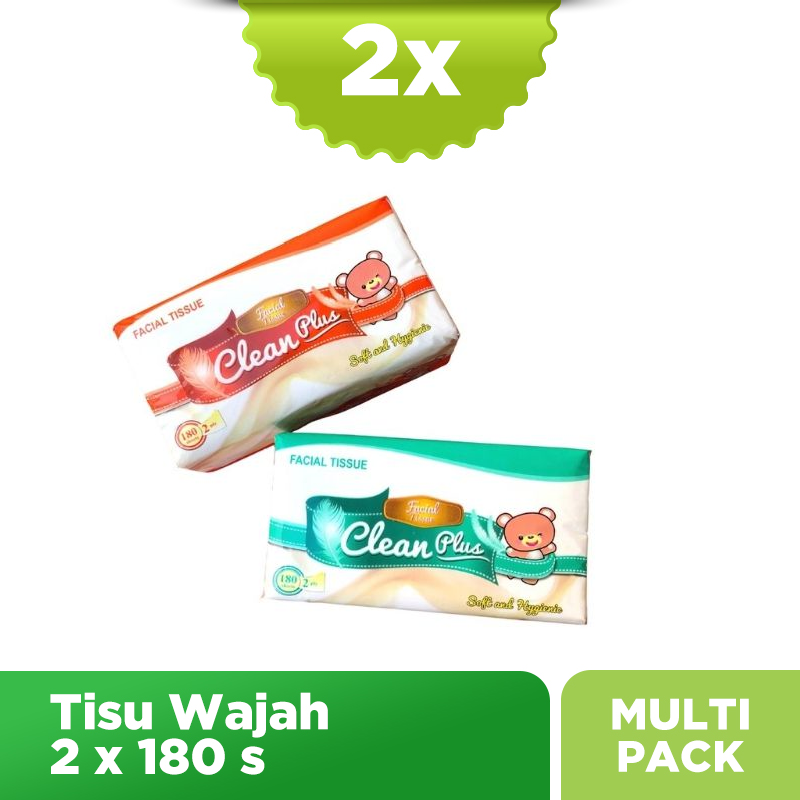 Promo Clean Plus Softpack 180 Sheets Isi 2 Pcs Diskon 28% di Seller ...