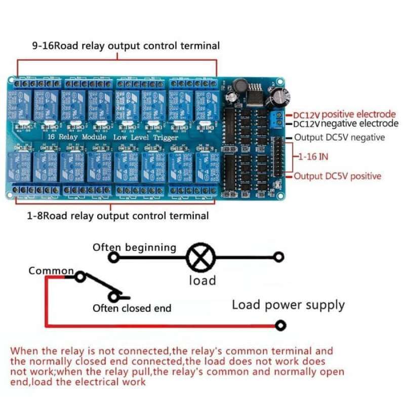 Jual Relay 16 Ch Channel Chanel Optocoupler Modul Arduino Module 16ch ...