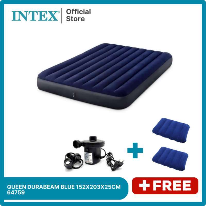 Jual Intex Kasur Angin Dura-beam Airbed Blue 64759 Free Pompa Listrik & Bantal Di Seller Intex ...