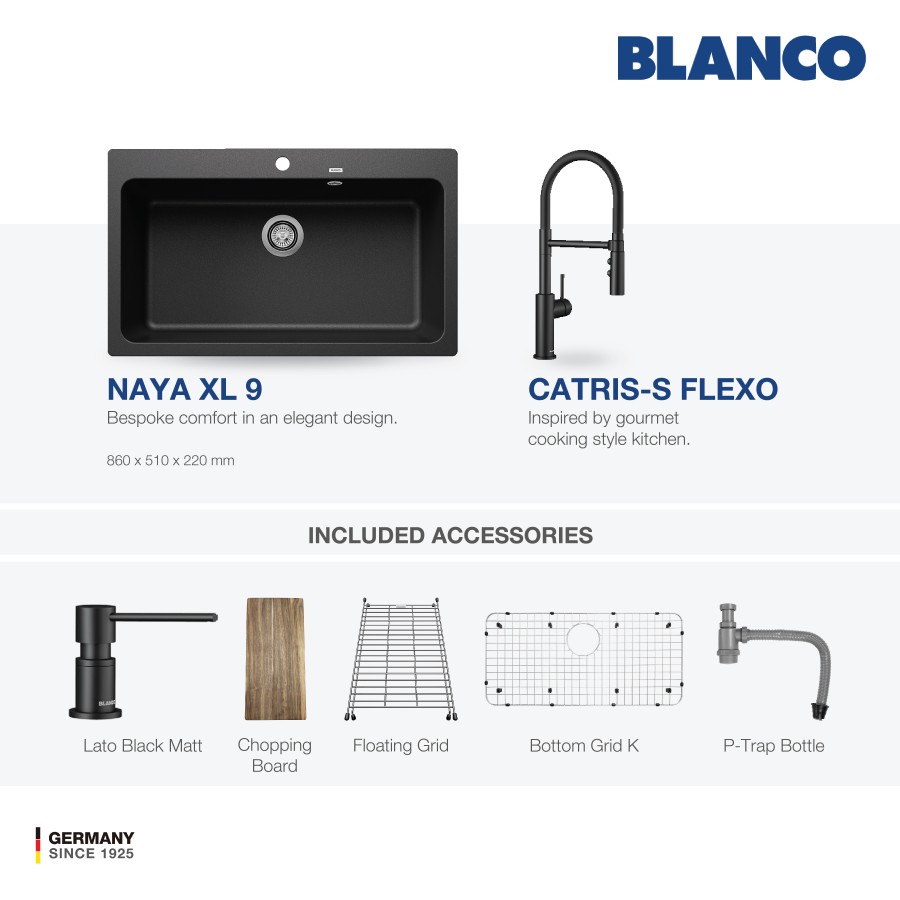 Promo Paket BLANCO Naya XL 9 + BLANCO Catris-S Flexo - Anthracite ...