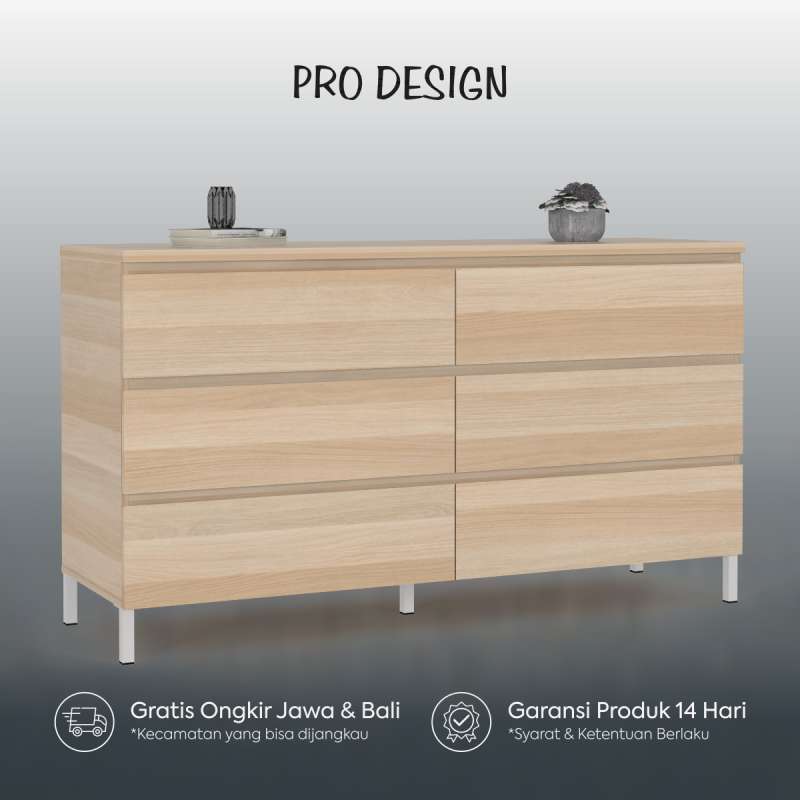 Promo Pro Design Cloud Bufet 6 Laci - Pro Oak Diskon 27% di Seller Pro ...