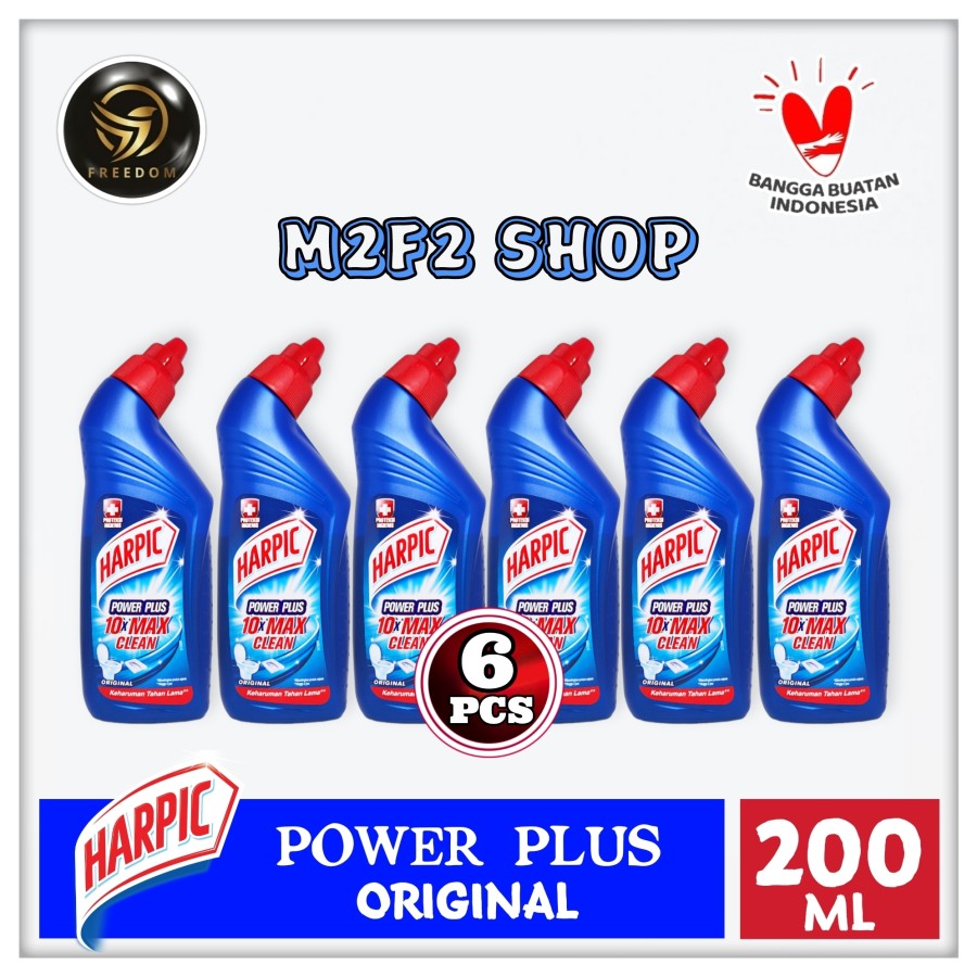 Promo Harpic Power Plus 10X Max Clean Original | Pembersih Toilet Botol - 200 ml (Kemasan 6 Pcs ...