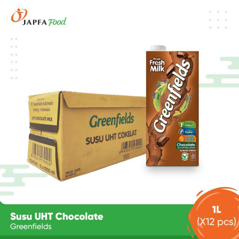 Promo Susu Greenfields Uht Chocolate 1 L - Paket Isi 12 - 100% Fresh ...