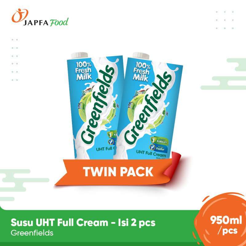 Promo Greenfields Susu Uht Full Cream 950ml - Twinpack - 100% Fresh Milk Dari Greenfields Farm ...