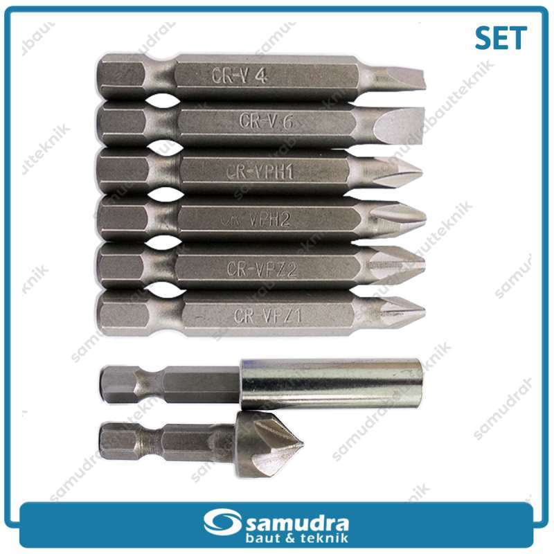 Jual Bison 49 Pcs Mata Bor Besi Kayu Beton Obeng Countersink Drill Bit Set Di Seller Samudra ...