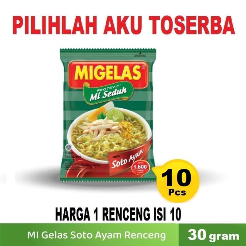 Promo Mie Gelas Migelas Rasa Soto Ayam @28 Gr - (HARGA 1 Renceng isi 10 ...